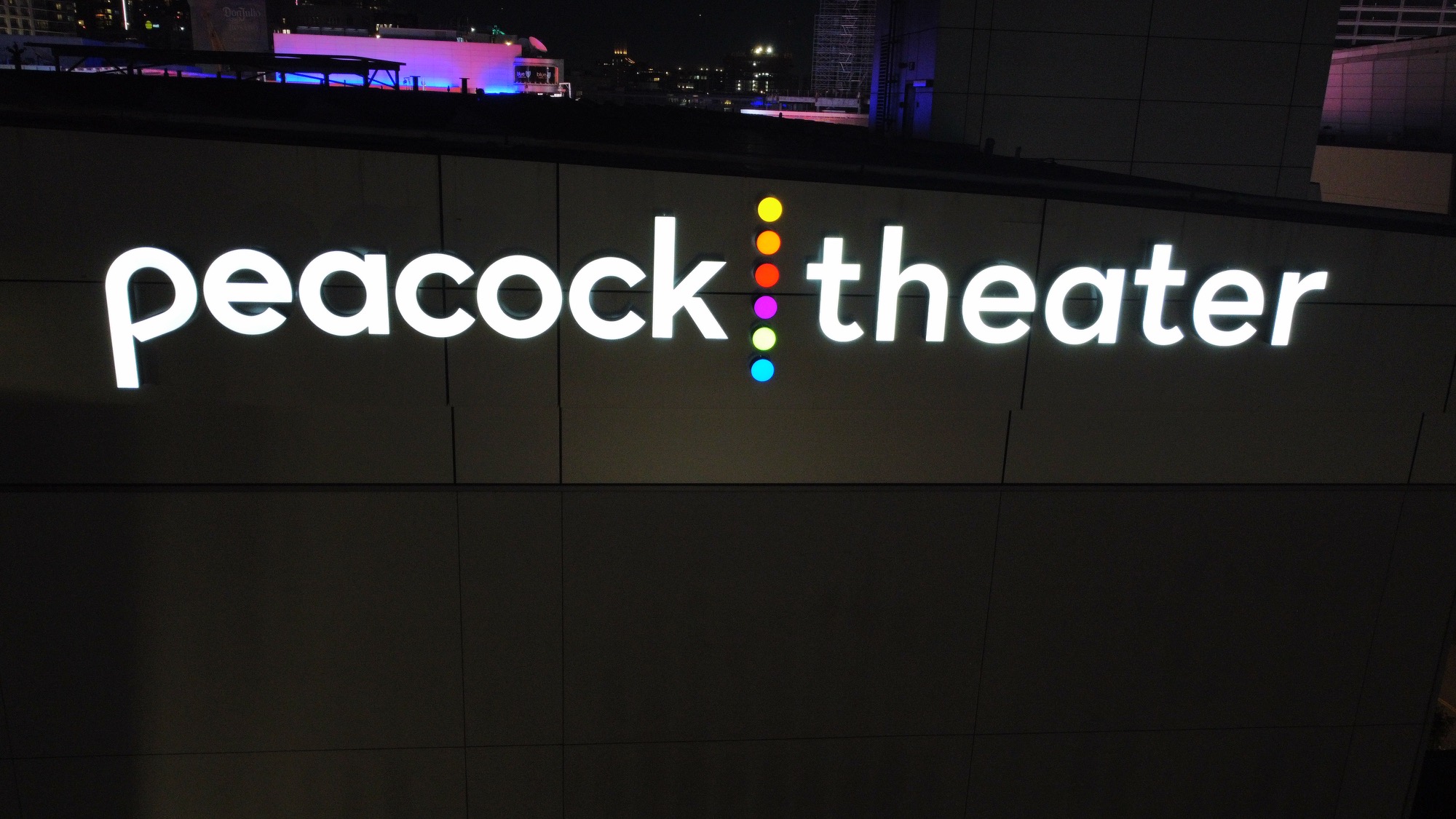 Custom Building Signage for the Peacock Theater at LA Live